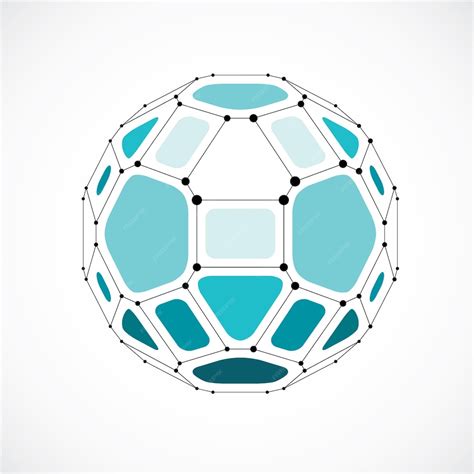Premium Vector 3d Vector Digital Wireframe Spherical Object Made
