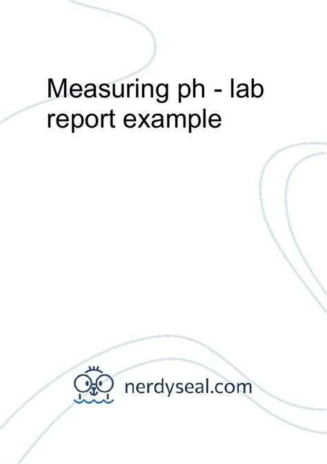 Measuring Ph Lab Report Example 575 Words NerdySeal