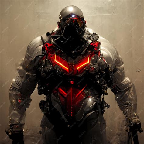 Premium Ai Image A Robot With A Red Light On The Chest And The Word On The Chest