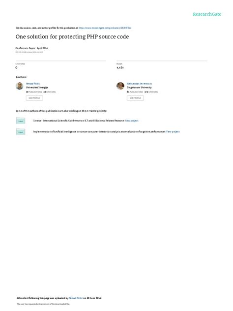 15 One Solution For Protecting Php Source Code Pdf Cryptography Php