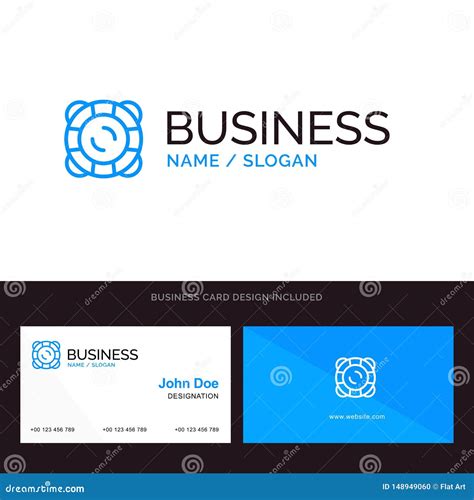 Protection Safety Support Float Blue Business Logo And Business Card