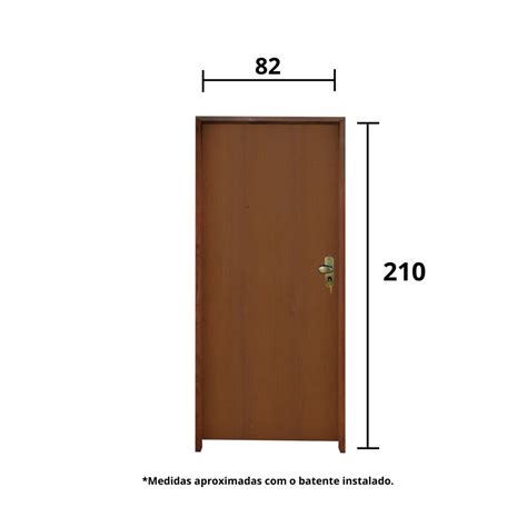 Kit Porta De Madeira 210x82cm Batente 14cm Lisa Encabeçada Hale Esquadrias Madeiramadeira