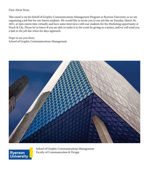 Job Fair Assignment Dear Alicia Yoon Is Email Is On The Behalf Of