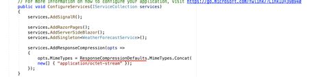 C How To Load Responsecompressiondefaults Function Blazor Webassembly Signalr Stack Overflow