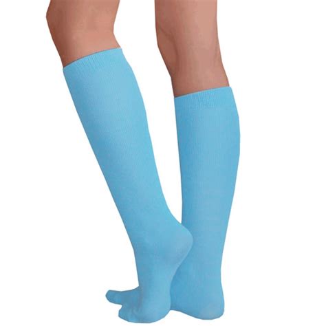 Thin Solid Blue Knee Highs