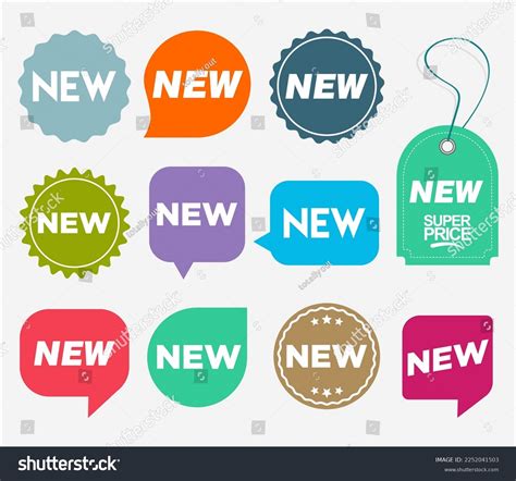 Collection Modern Colorful New Note Label Stock Vector Royalty Free