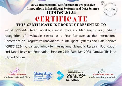 Ketan Sarvakar On Linkedin Icpids2024 Datascience Intelligentsystems Peerreviewer…