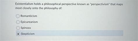 Solved Existentialism Holds A Philosophical Perspective