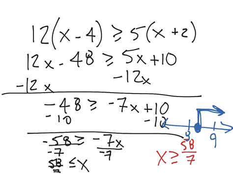 Solving Simple Inequalities Multi Step Inequalities And Inequalities With Variables On Both
