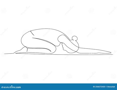 Continuous Line Drawing Of Woman Doing Exercise Yoga Stock Illustration Illustration Of Pose