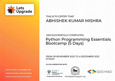 Abhishek Kumar Mishra On Linkedin Python Pythonprogramming Bootcamp Letsupgrade Pythoncoding