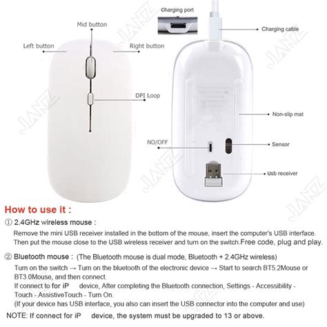 Wireless Mouse Bluetooth Mouse 2 4ghz Optical Rechargeable Ultra Thin Silent Mice For Pc Laptop