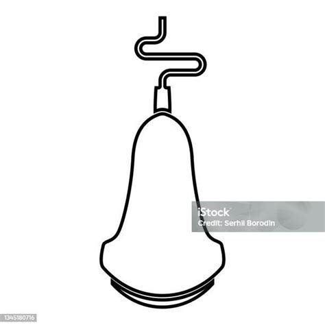 초음파 스캐너 의료 스캐닝 진단 장비 에코그라피 초음파 연구 장치 윤곽 선개 아이콘 블랙 컬러 벡터 일러스트 플랫 스타일 이미지