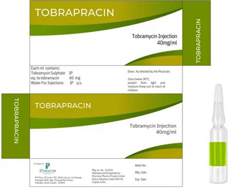 Tobramycin Injection 40mg At ₹ 135 Piece Tobacin Injection In Surat Id 2853633901273
