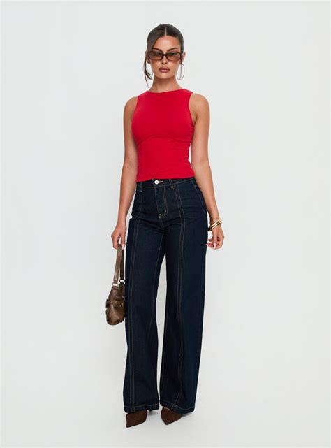 Georgetta Bust Detail Cami Top Red Princess Polly