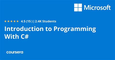 Introduction To C C Sharp Programming Language