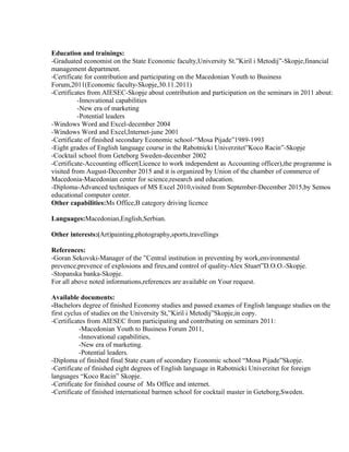 CV On English PDF