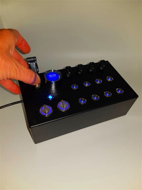 Pc Or Ps4 Usb 26 Function All Metallic Buttons Back Lit Blue Button Box Simracing Or Flight