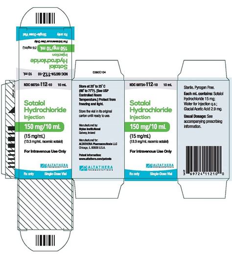 Sotalol Injection Package Insert