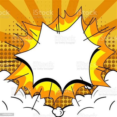 컬러 배경 디자인 위에 복사 공간을 가진 만화 빈 연설 거품 광고 및 홍보 사업을 대표하는 폭발 프레임 워크의 빈 템플릿 경쟁에 대한 스톡 벡터 아트 및 기타 이미지