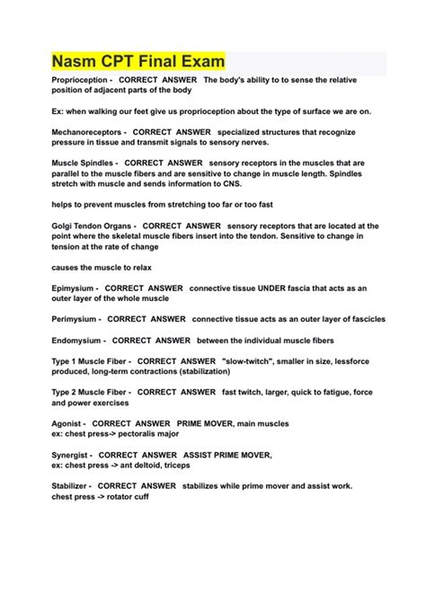 Nasm Cpt Full Exam Bundle Actual Exams Actual Tests Fulll