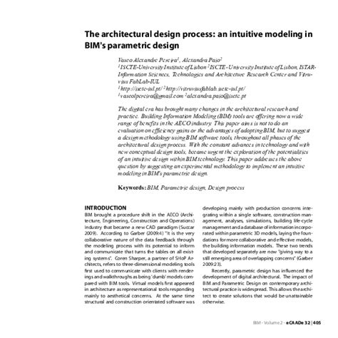 Pdf The Architectural Design Process An Intuitive Modeling In Bims Parametric Design