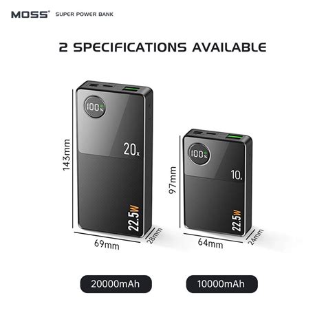 MOSS 22 5W Multi Input Output PD QC 3 0 Fast Charge Super Power Bank