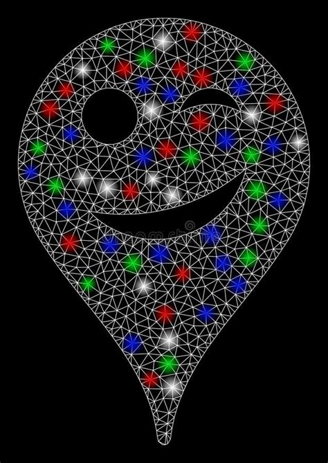 Joke Smiley Map Marker Vector Mesh 2d Model And Triangle Mosaic Icon Stock Vector Illustration