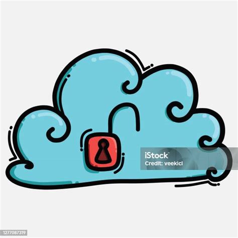 클라우드 잠금 해제 색상 벡터 아이콘 그리기 스케치 일러스트레이션 손 그린 선 Eps10 그리기에 대한 스톡 벡터 아트 및 기타 이미지 그리기 낙서 드로잉 네트워크