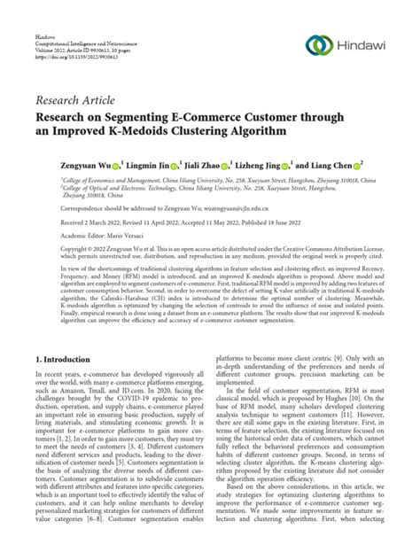 Research On Segmenting E Commerce Customer Through An Improved K Medoids Clustering Algorithm