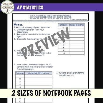 Sampling Distributions Notes AP Statistics By Education With DocRunning
