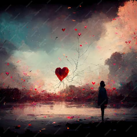 Premium Ai Image Heartbroken Background