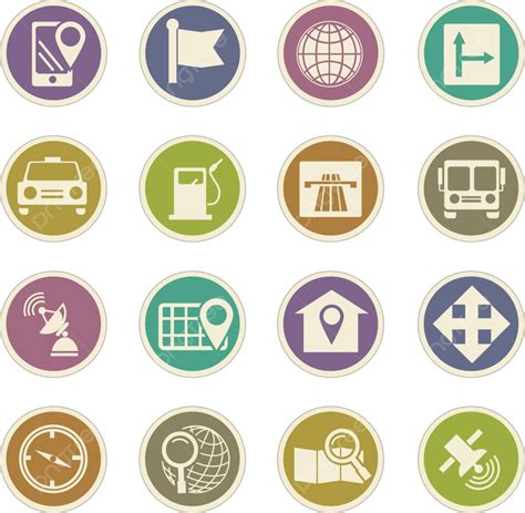 Navigation Icon Set Pointer Pin Find Vector Pointer Pin Find Png And Vector With Transparent