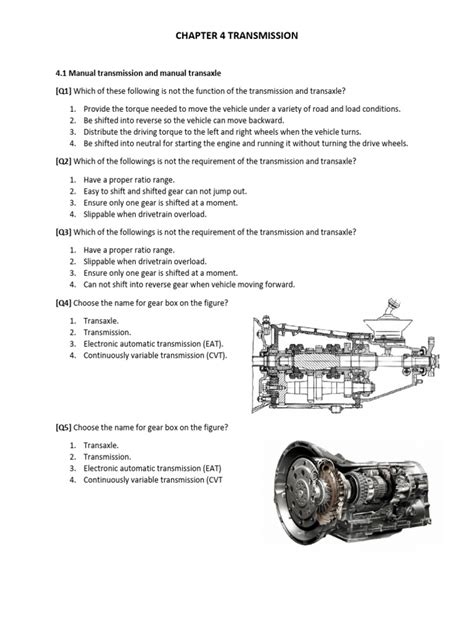Chapter 4 Transmission Pdf Manual Transmission Automatic Transmission