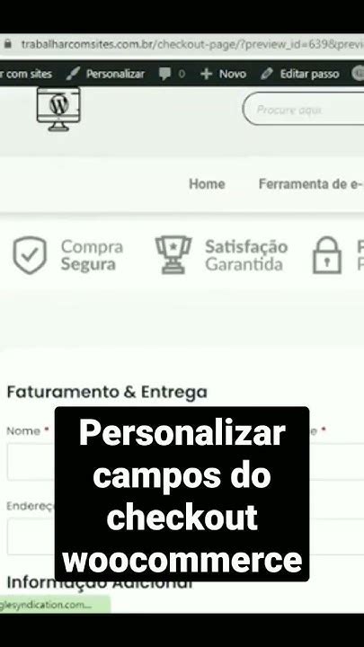 Como Personalizar Campos E Checkout No Woocommerce Checkout Woocommerce Wordpress Elementor