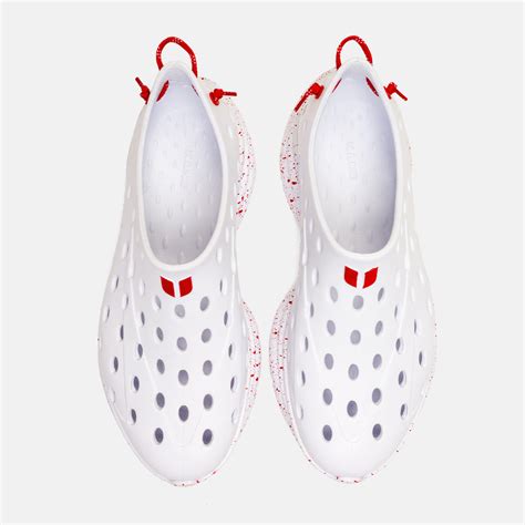 All White Red Speckle Kane Revive Active Recovery Shoe