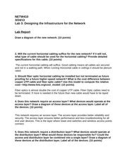 Netw Week Lab Report NETW Lab Designing The Infrastructure For