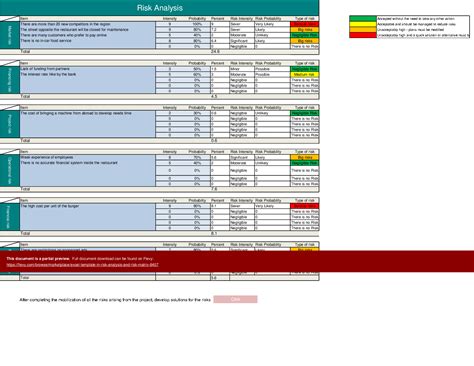 Excel Template In Risk Analysis And Risk Matrix Excel Xls