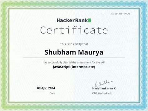 Shubham Maurya On Linkedin 🔓 Unlock The Javascript Intermediate Certification On Hacker Rank I