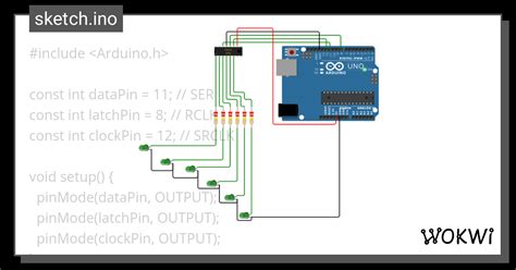 Shift Register Wokwi Esp32 Stm32 Arduino Simulator