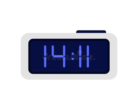 Rectangular Digital Alarm Clock With Time Numbers On Led Screen Stock