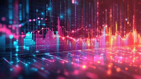 Innovative Data Visualization Of Financial Trends In A Tech Driven World Stock Image Image Of