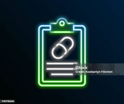 빛나는 네온 라인 의료 처방 아이콘 검은 배경에 고립 Rx 양식 레시피 의료 약국 또는 의학 기호 다채로운 개요 개념 벡터 건강 진단에 대한 스톡 벡터 아트 및 기타 이미지