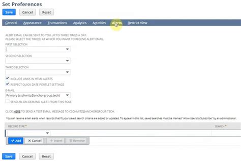 Personalized Preferences In NetSuite Tutorial Anchor Group