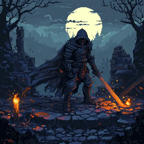 Dark Fantasy Pixel Art Rmidjourney