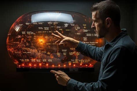 Premium Ai Image Hand Pressing Button On Future Touch Screen Interface