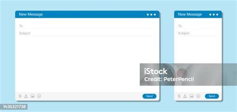 이메일 인터페이스 새 메시지 템플릿 컴퓨터 및 모바일 창 빈 벡터 전자메일에 대한 스톡 벡터 아트 및 기타 이미지 전자메일