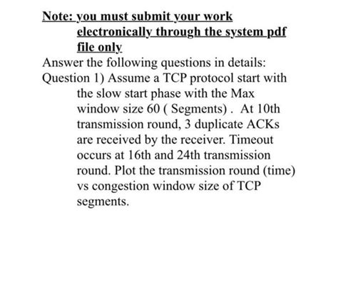 Solved Noteyou Must Submit Your Work Electronically Through