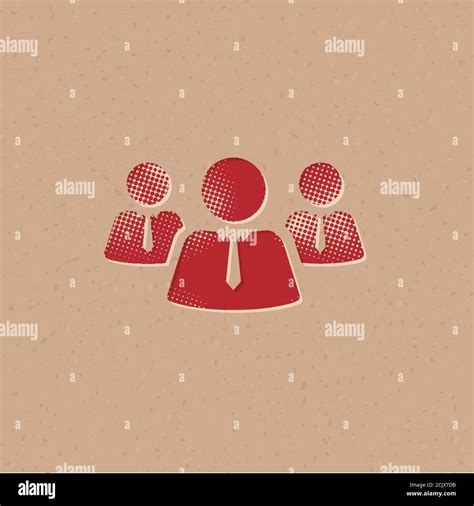 Teamwork Icon In Halftone Style Grunge Background Vector Illustration