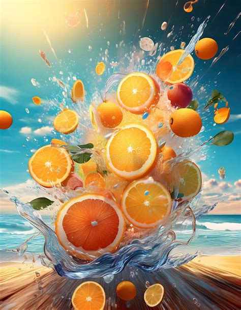 Citrus Explosion Flyer A Refreshing Summer Flyer Design Showcasing A Splash Of Citrus Fruits